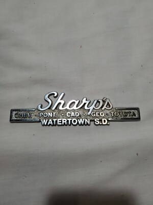 Vintage Dealership Metal Car Tag SHARPS WATERTOWN S.D. | eBay