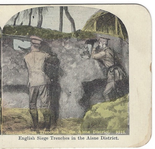 World War One English Siege Trenches, Aisne District c1918 Stereoview ...