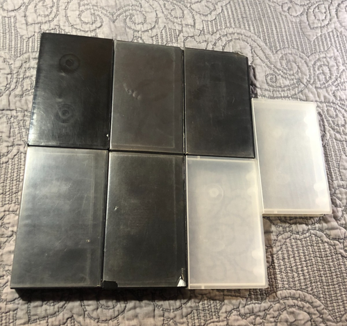 Lot of 7 Black VHS Tape Storage Clamshell Cases Empty USED | eBay