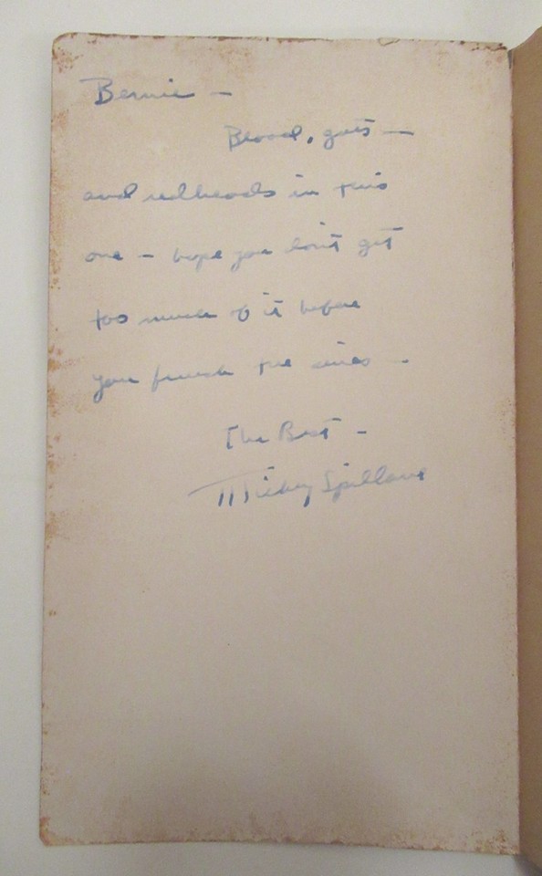 Eight Mickey Spillane Novels Signed and Inscribed to Local Postman | eBay