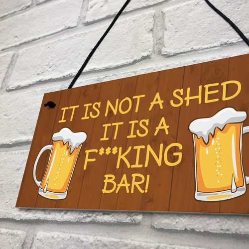 Rude Bar Sign Funny Garden Shed Sign Hanging Door Plaque Man Cave Beer ...