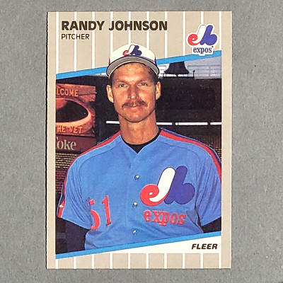 1989 Fleer #381 Randy Johnson Rookie Marlboro Ad Black Box Error RC ...