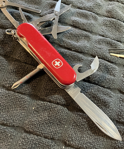 Vintage WENGER Red Swiss Army Pocket Knife Multi-Purpose Tool | eBay