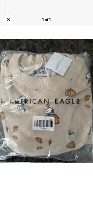 American Eagle AE x Peanuts Fall Pumpkin Snoopy Plush Pajama Set Size ...