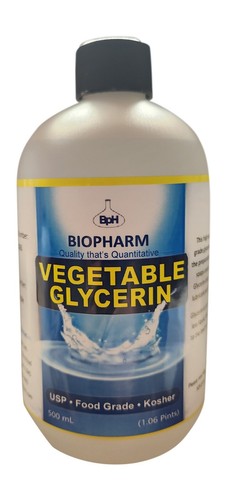 Vegetable Glycerin USP, Food Grade, Kosher Pint (500 mL) 721272377453 ...