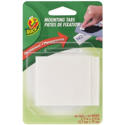 Duck Brand Double Sided Foam Mounting Tabs 60-Count 1/2 x 3/4 | eBay
