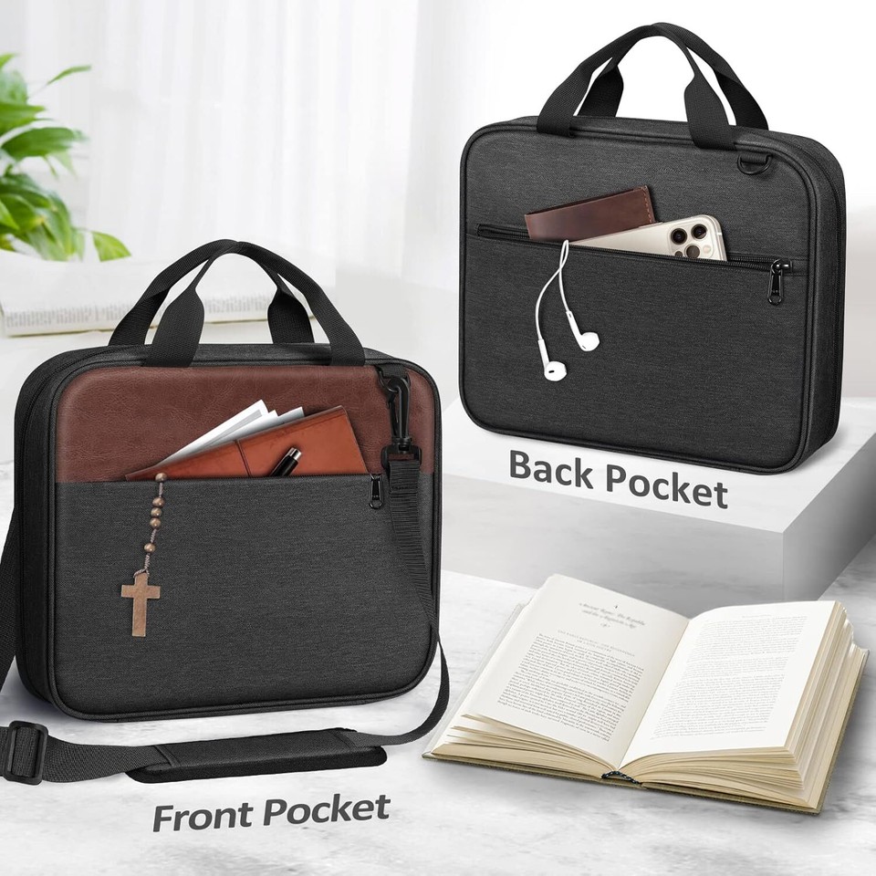 FINPAC Extra Large Bible Cover, Carrying Book Case Church Bag Bible ...