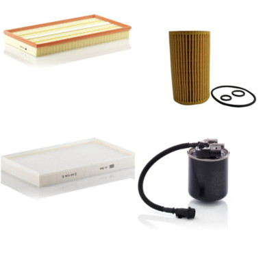 MANN-FILTER Air Oil Cabin Fuel Filter Service Kit fits Mercedes Valente ...