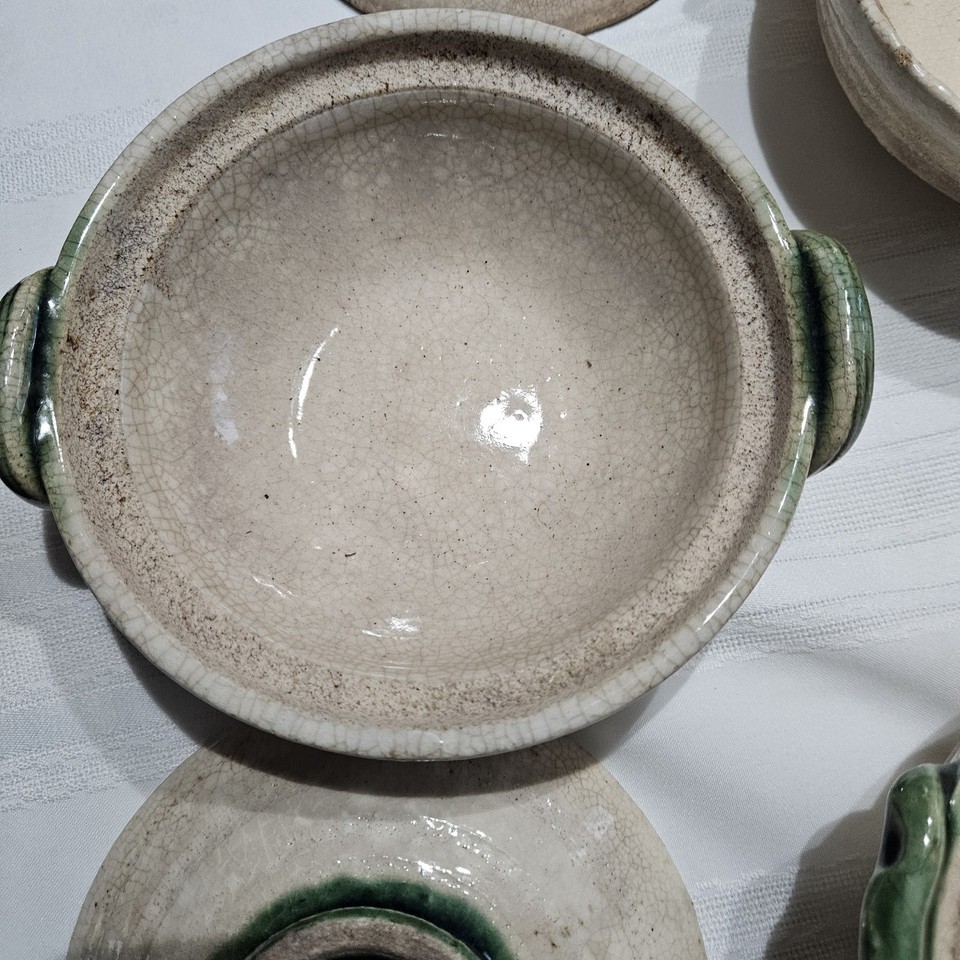 Vintage Japanese Donabe Clay Rice Pot 8″ Leaf Motif Lidded Casserole ...