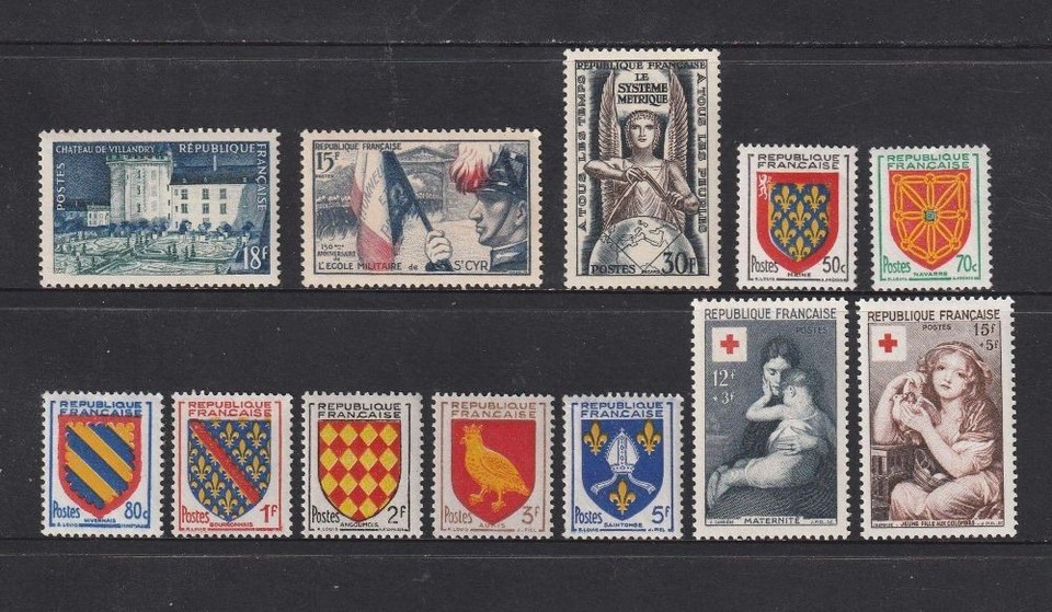 FRANCE 1954 SHORT 34 STAMPS YEAR SET | eBay Australia