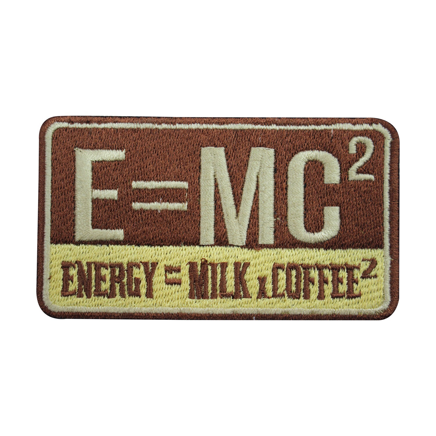 E=MC2 Energy milk coffee patch Embroidered Iron on Sew on Patch Badge ...