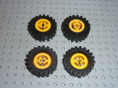 4 x LEGO Roue Réf 3482c02 Yellow Set 6658/6662/6581/6675/8832/1489/6481 ...
