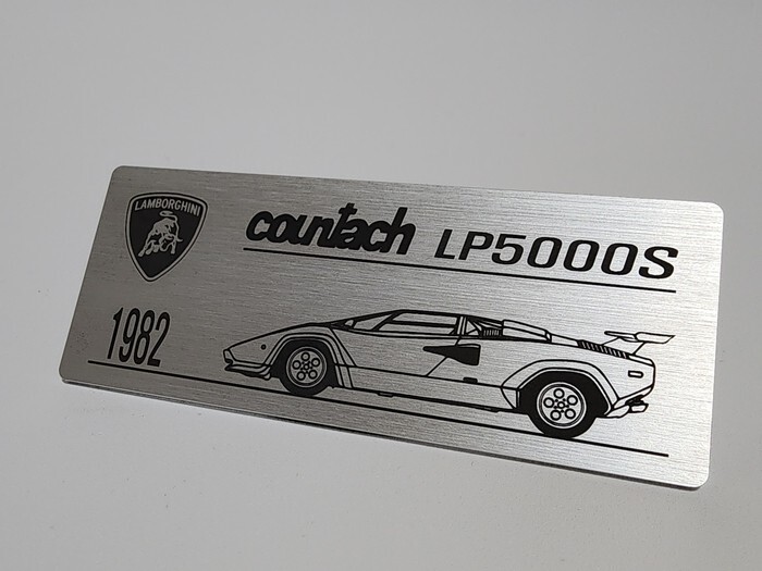 1982 Lamborghini Countach LP5000S Metal Name Plate Plaque for 1/12 ...