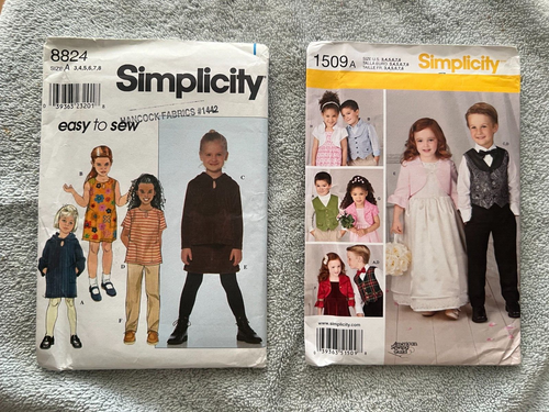 2 Simplicity Patterns ~ 1509 & 8824 ~ Size 3-8 ~ ~ ~ ~ ~ Listing MP 58 ...