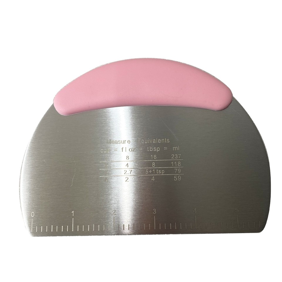 Stainless Steel Durable Dough Scraper Cutter with Pink Handle Baking ...
