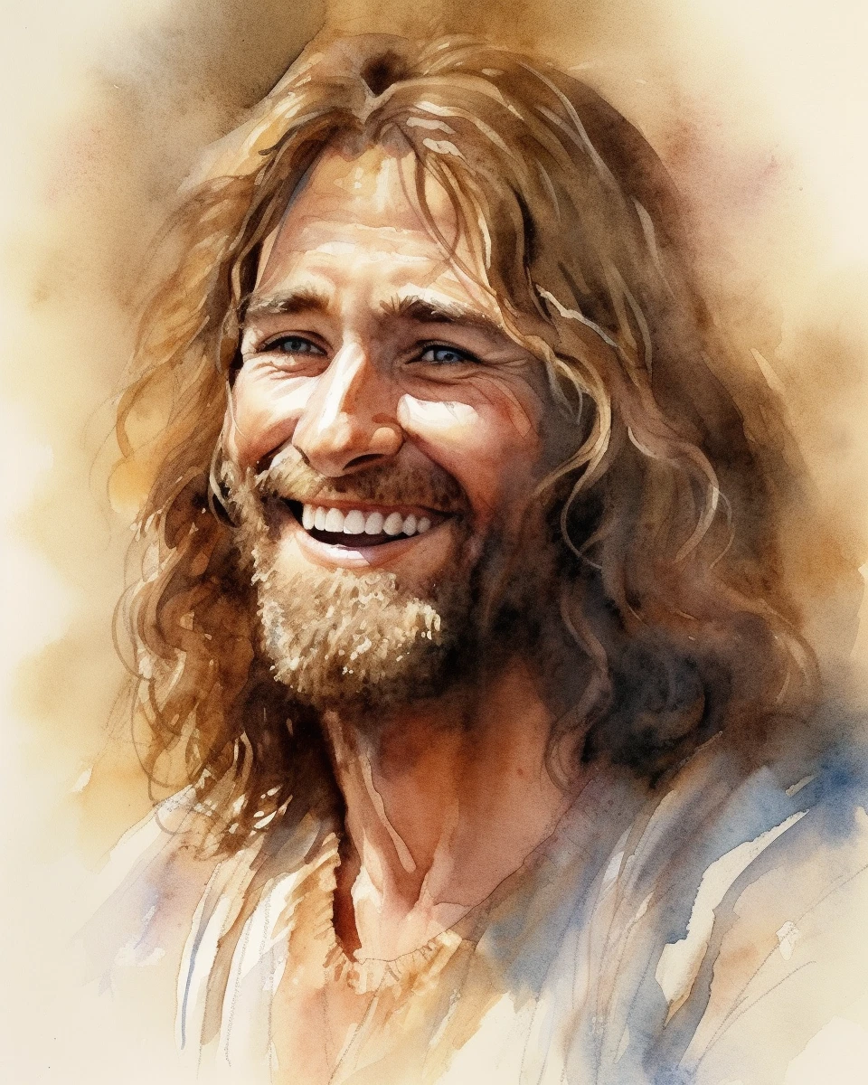 Jesus Laughing Portrait