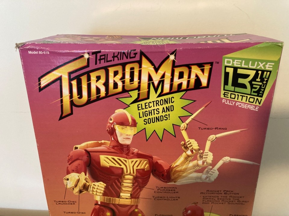Vintage Turbo Man 13.5" Tall Talking TIGER Electronic 96 Jingle All The ...