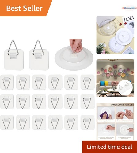 80 Count Invisible Adhesive Plate Hangers - Elegant Wall Display ...