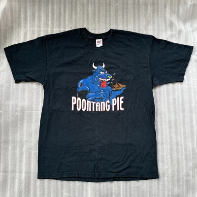 Vintage Dwayne The Rock Johnson Poontang Pie WWF T Shirt Size XL Anvil ...
