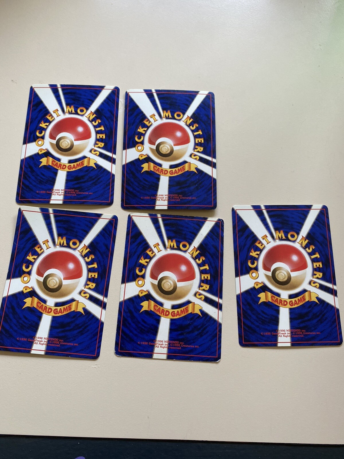 5 Ultra Rare Original 1996 Pocket Monster Pokemon Cards | eBay
