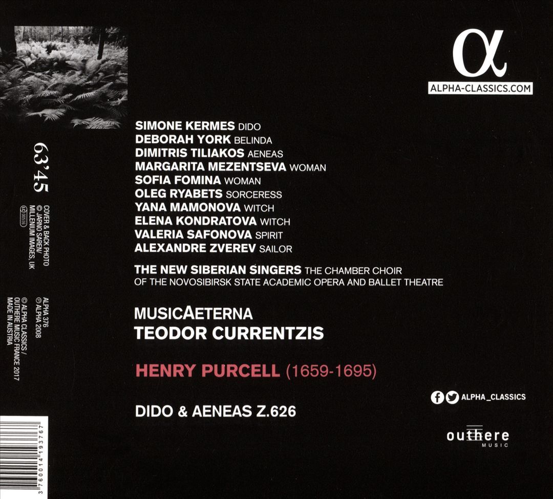 MUSICAETERNA / TEODOR CURRENTZIS HENRY PURCELL: DIDO AND AENEAS NEW CD ...