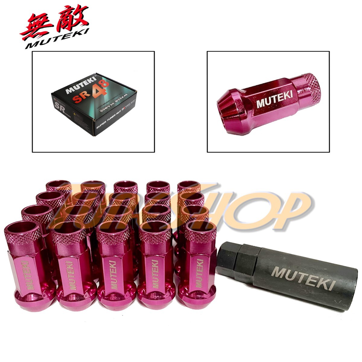 MUTEKI SR48 WHEELS LUG NUTS 12X1.5 1.5 ACORN RIM EXTENDED OPEN END 20 ...