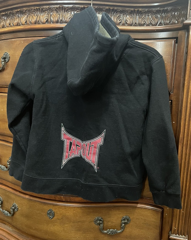 Size S (8) Boys Tapout Wrestling Zippered Hooded Sweat Jacket (Black ...