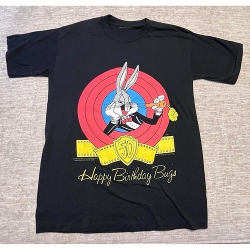 Vintage 1989 Bugs Bunny 50th Birthday T-Shirt Warner Bros Looney Tunes ...
