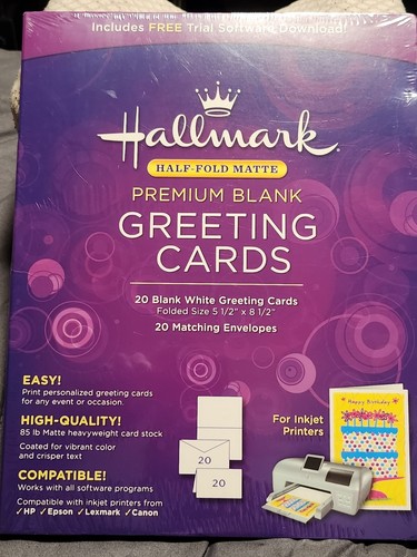 Hallmark Premium Blank Greeting Cards - 2050XF (Pack of 20 Cards) for ...