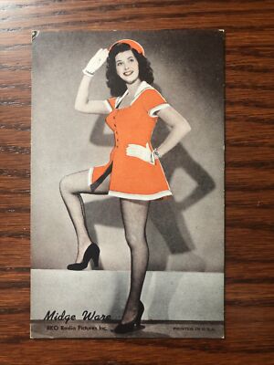 Vintage 1940's Midge Ware Actress Arcade Machine Exhibit Card Color ...