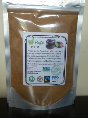 PLUM PRUNES FRUIT POWDER 8oz 1/2lb natural laxative, fibers, vit C ...