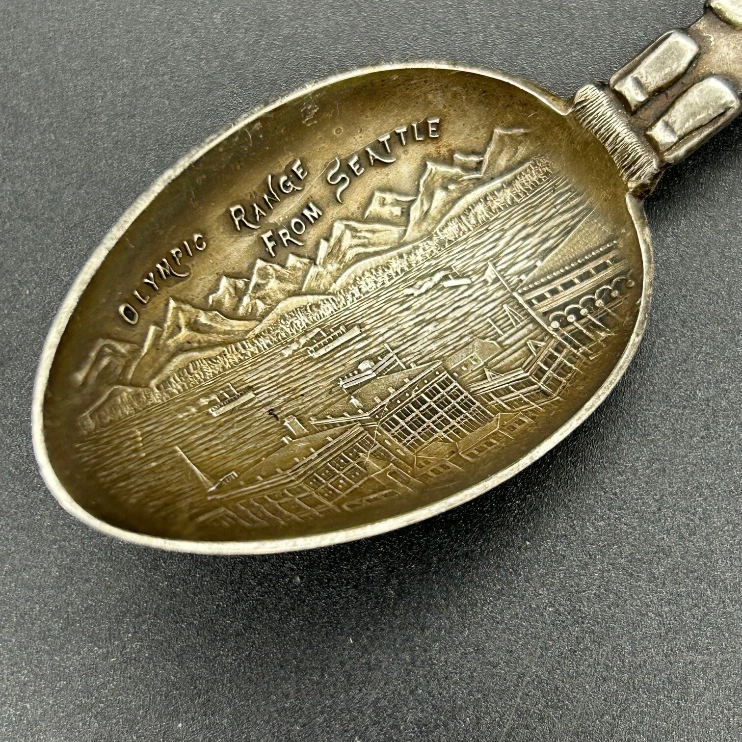 Indian Alaska Totem Pole Olympic Mts from Seattle Sterling Silver ...