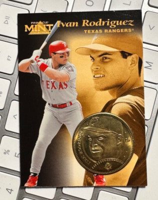 1997 Pinnacle Mint Ivan Rodriguez #25 +Brass Coin Baseball Trading Card ...