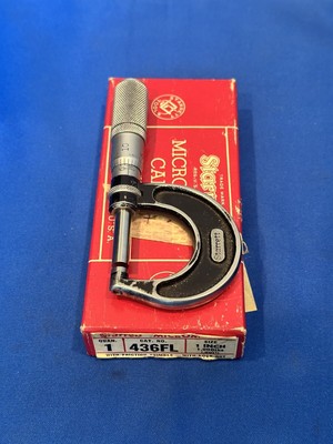 Starrett 436FL-1 Outside Micrometer Carbide Friction Thimble Lock 0.001 ...