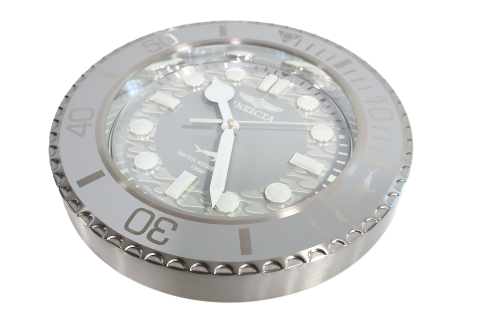 INVICTA Diver Wall Clock Stainless Steel Steel Grey dial 12888 Quartz ...