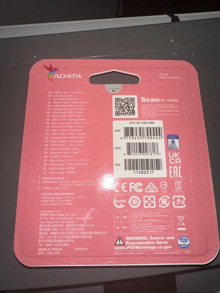 USB FLASH DRIVE 128GB USB3.2 ORIGINAL ADATA UV128 new in package | eBay