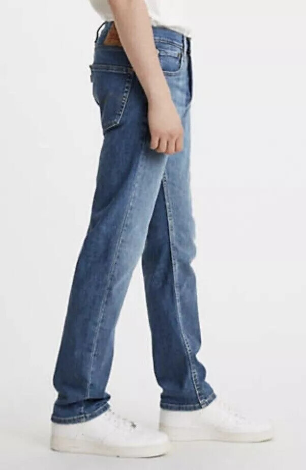 Men's Levi's 505 REGULAR FIT JEANS FLEX ECO Dark Wash Stretch style ...