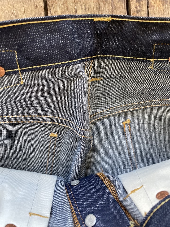 RRL double RL Jeans Men's Buckle back raw rigid straight leg denim sz ...