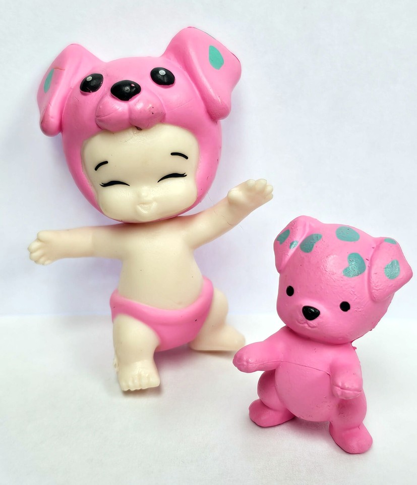 2016 Twozies Pair DIPPY & DOTTY Pet Dog Pink Teal Moose Toys Figure ...