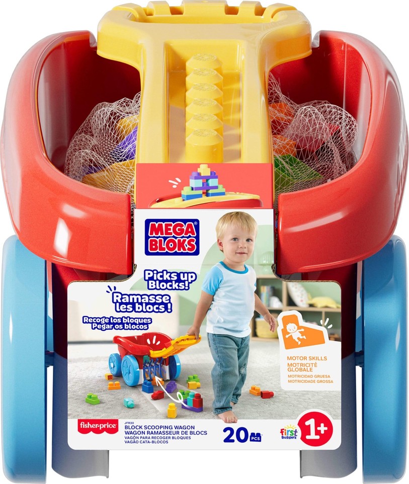 MEGA BLOKS First Builders Toddler Building Toy, Block Scooping Pull ...