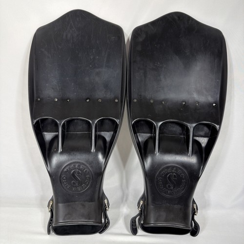 SCUBAPRO Jet Fin Flippers USA Heavy Black Rubber Scuba Snorkel Tech ...