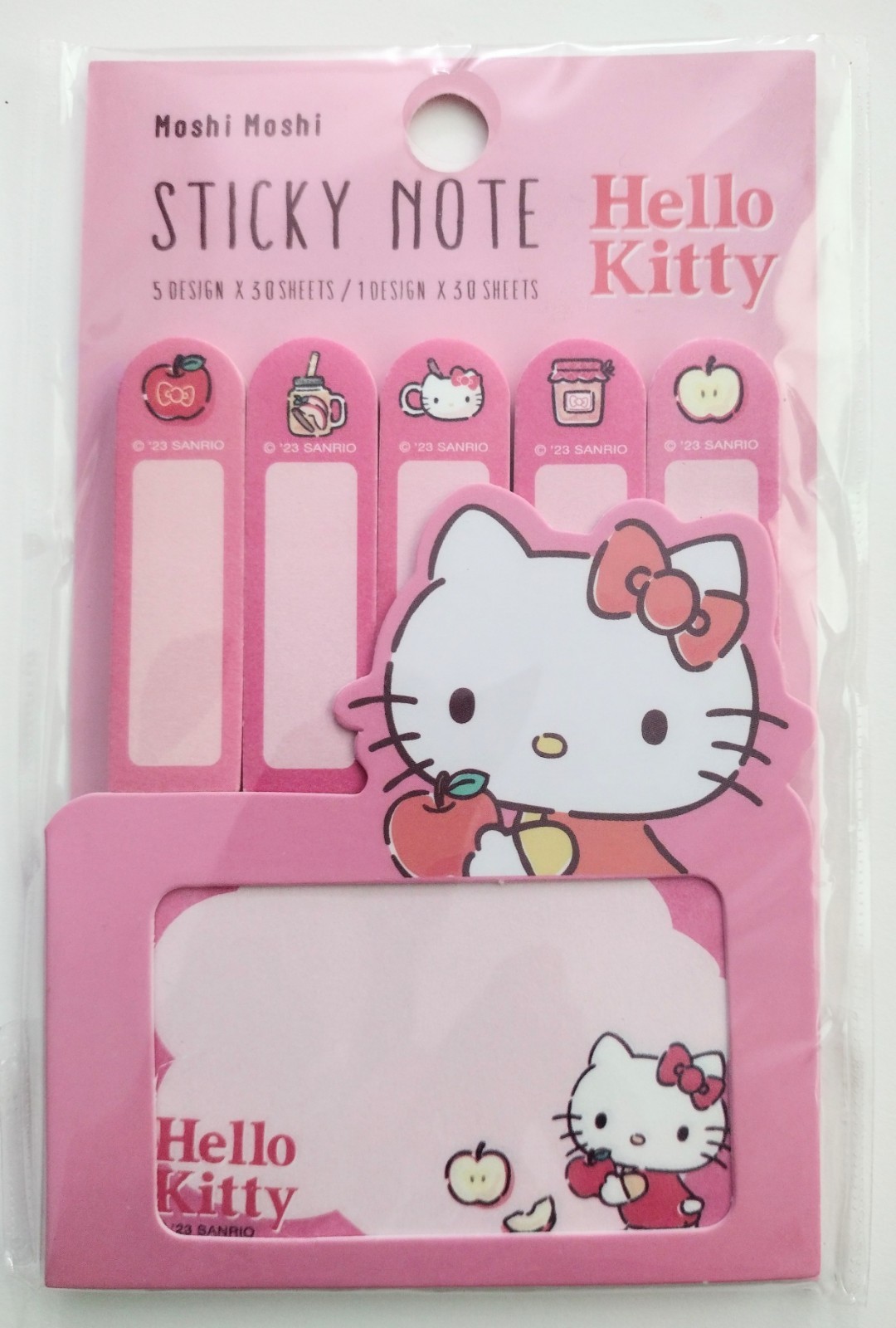 Sanrio Hello Kitty Sticky Note 6 designs 1.3"x4.5" & 6.5"x4.5" Total ...