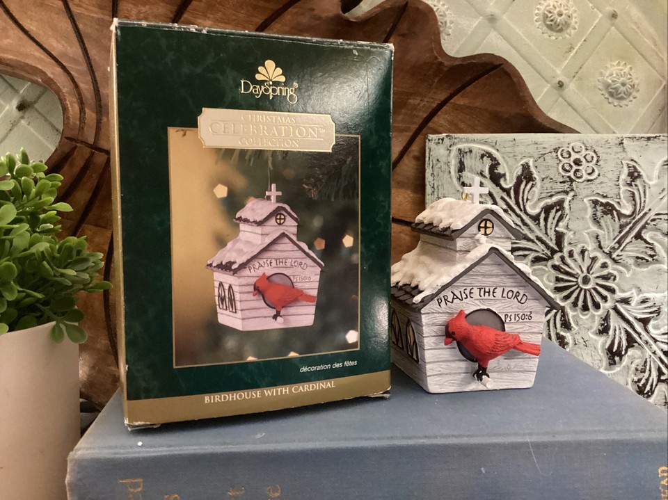 DaySpring Christmas Ornament Cardinal Birdhouse Church Religious Box | eBay