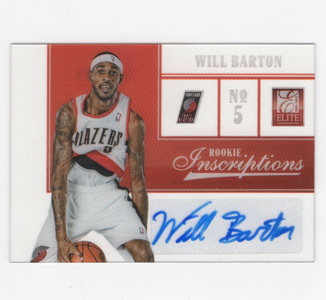 2012-13 Panini Elite Rookie Inscriptions Will Barton Auto Portland ...