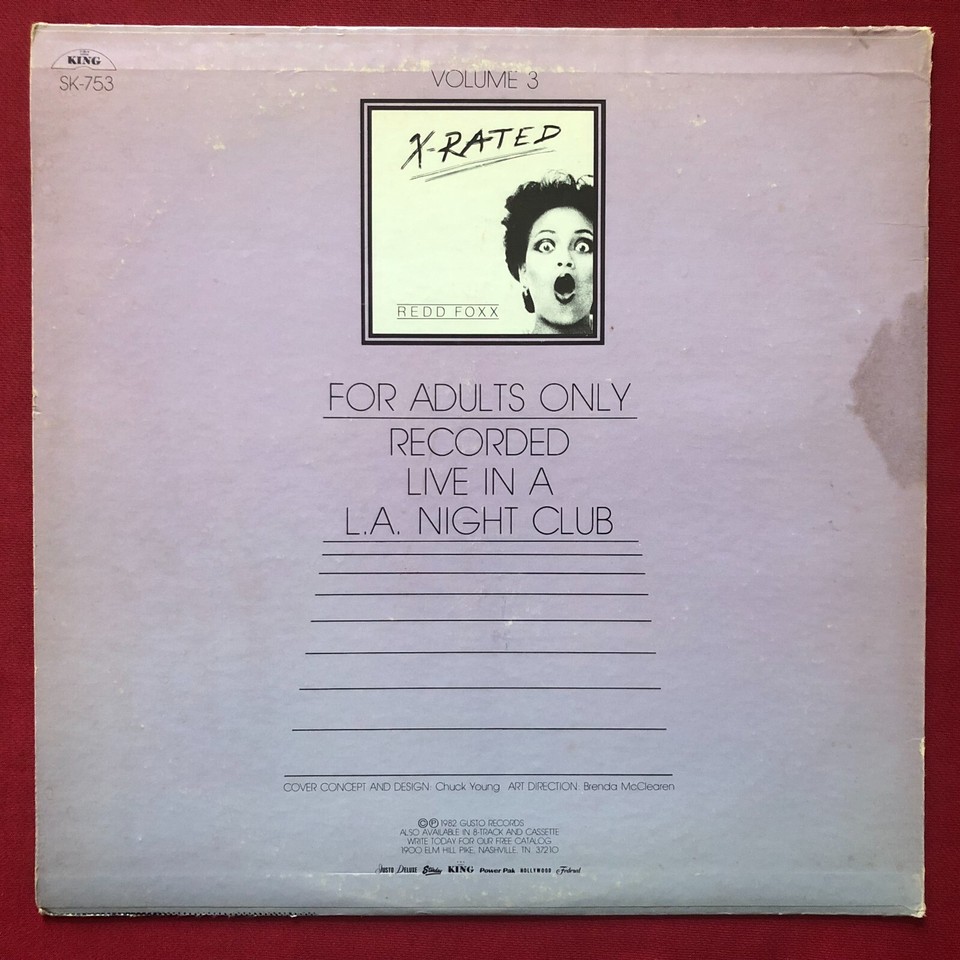 REDD FOXX ~ X-RATED VOLUME THREE LP (1982) ADULT COMEDY EROTIC KING SK ...