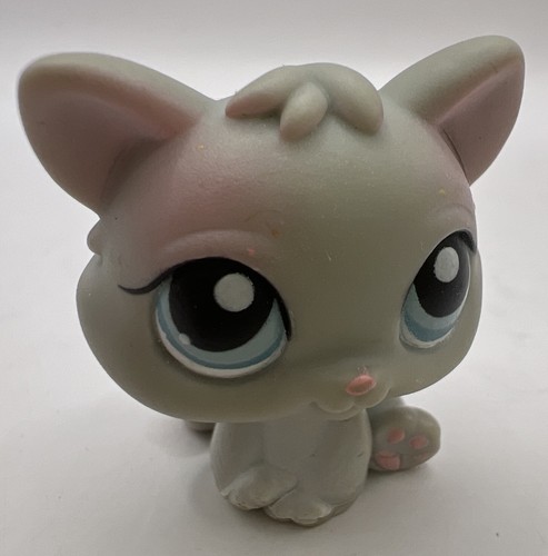 Littlest Pet Shop # 198 Grey Sitting Kitten Cat LPS Hasbro Toy Figure ...
