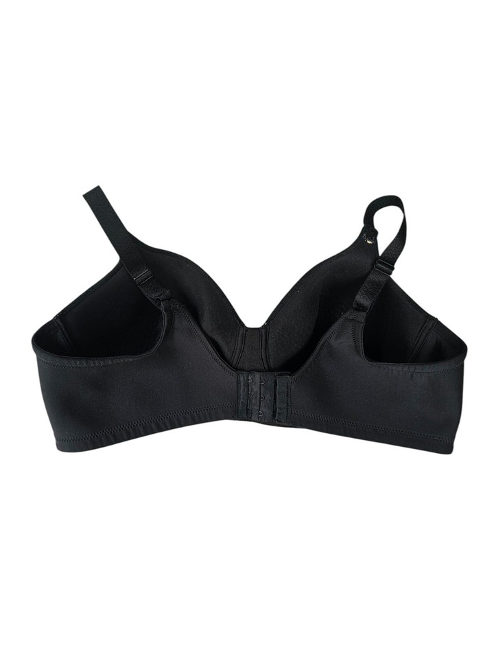 Vanity Fair Full Figure Beauty Back Bra 42C Black Lace Overlay Wireless ...