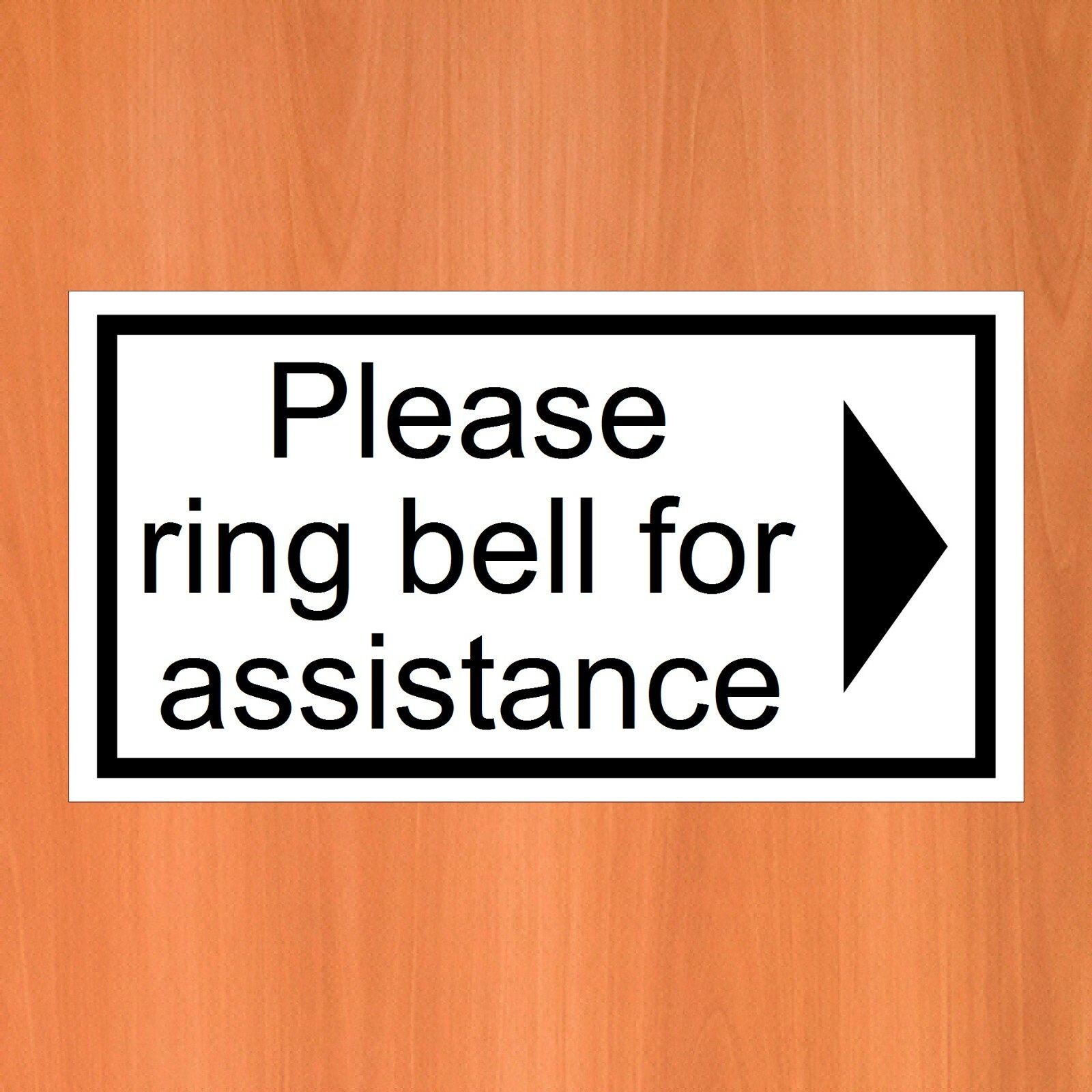 Please ring the bell for assistance with a right arrow 9406 vinyl ...