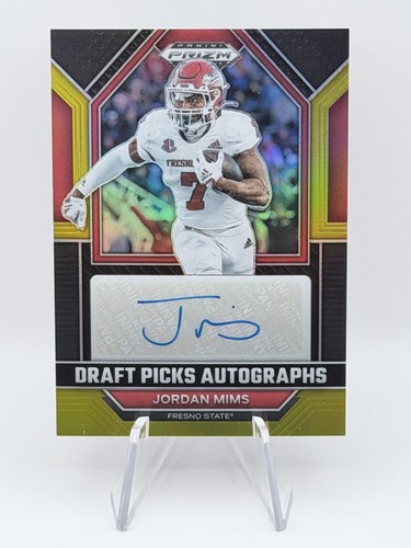 Jordan Mims - 2023 Panini Prizm Draft Picks Auto Gold Flash /5 Fresno ...