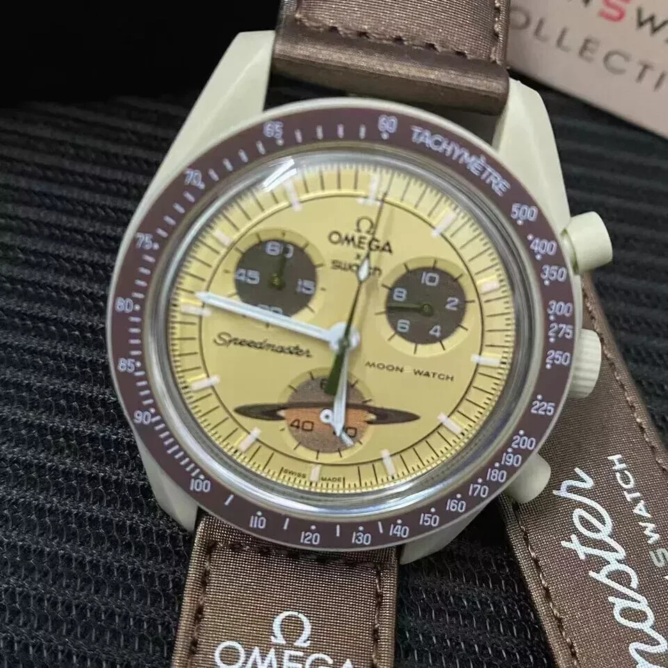 NEW Swatch x Omega Moonswatch Mission To Saturn Watch - With Box | eBay
